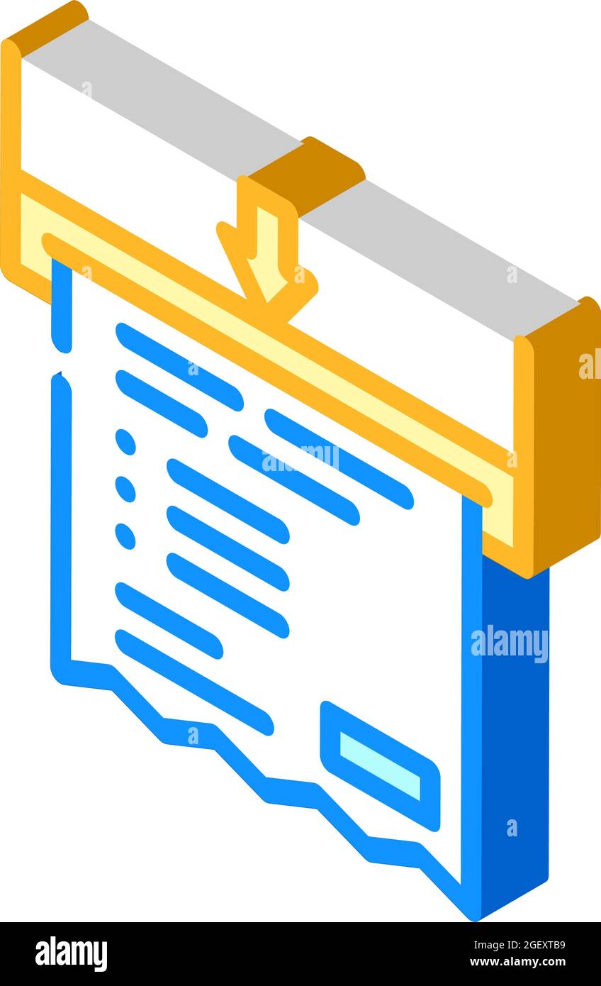 receipt check isometric icon vector illustration Stock Vector Image ...