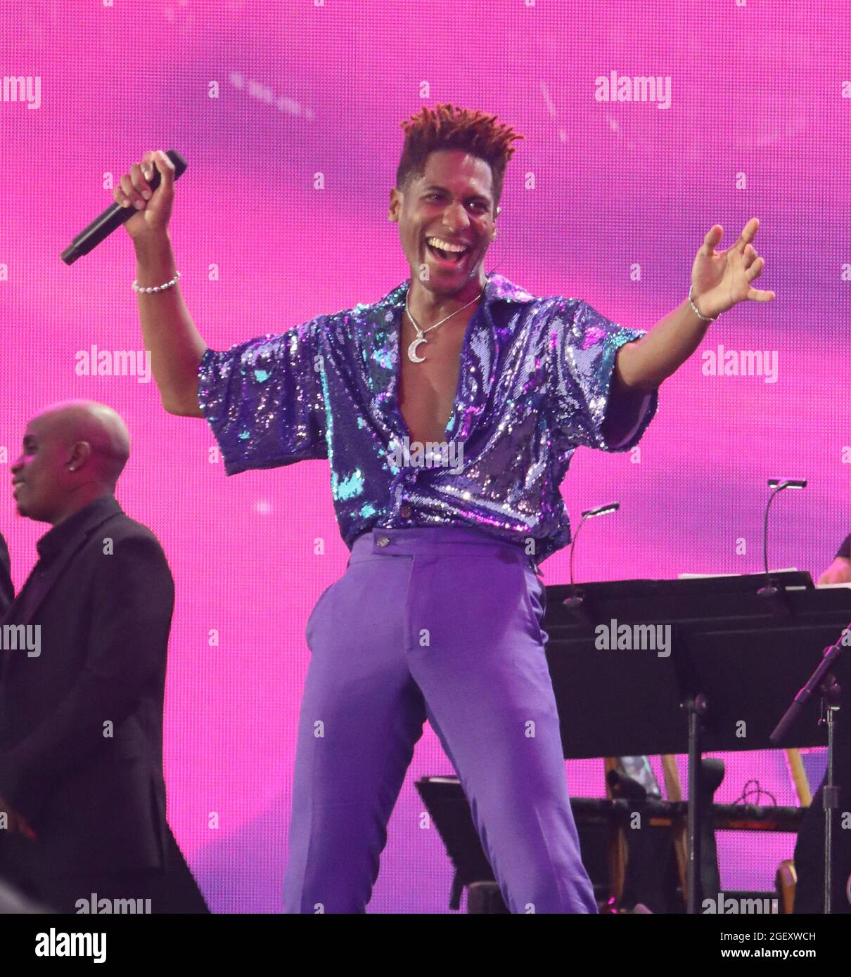August 21, 2021, New York, New York, USA: JON BATISTE performs during ...