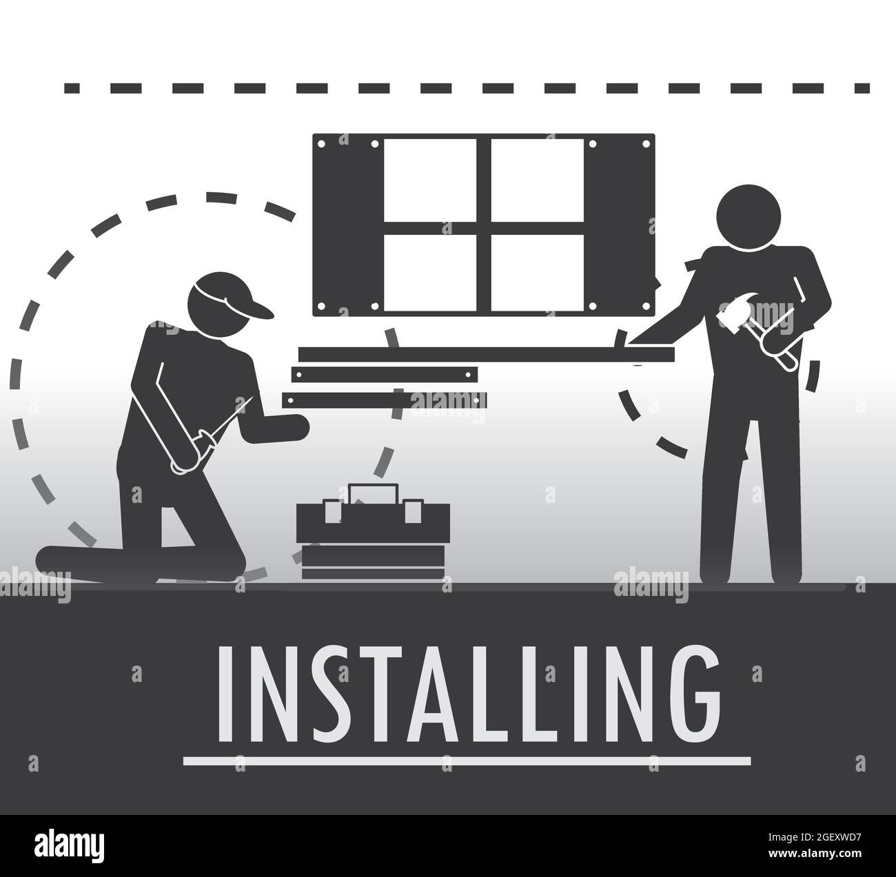 Worker mounting Stock Vector Images - Alamy