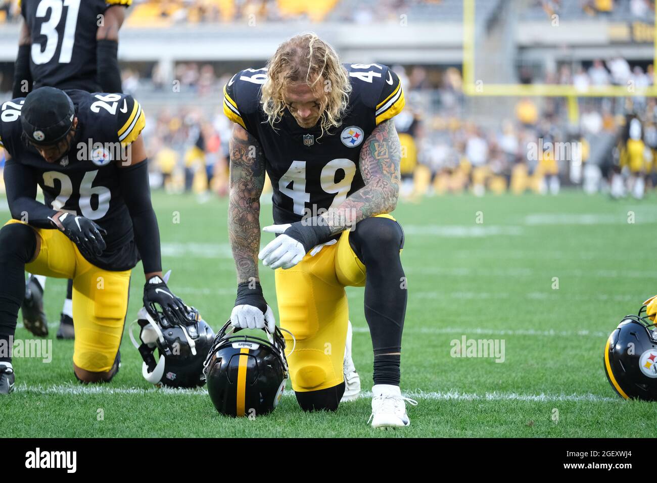 August 21st, 2021: Cassius Marsh #49 during the Pittsburgh Steelers vs ...
