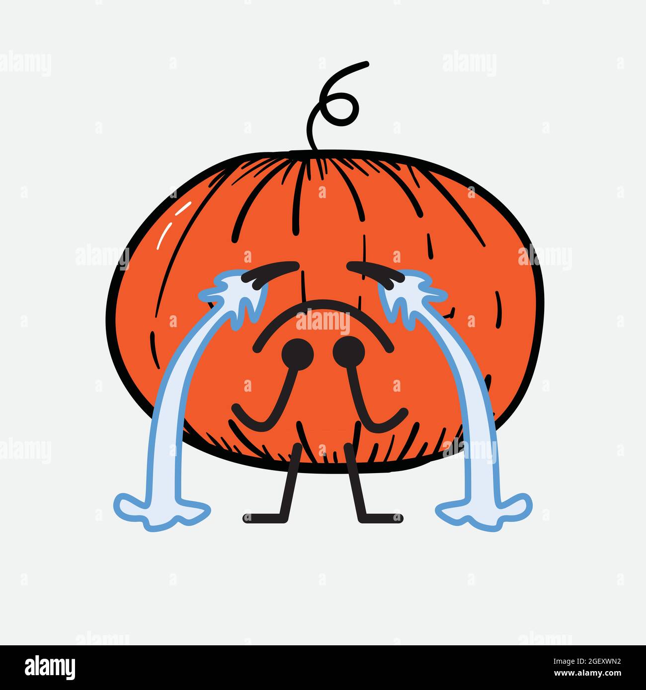Vector Illustration of Pumpkin Character with cute face and simple body ...
