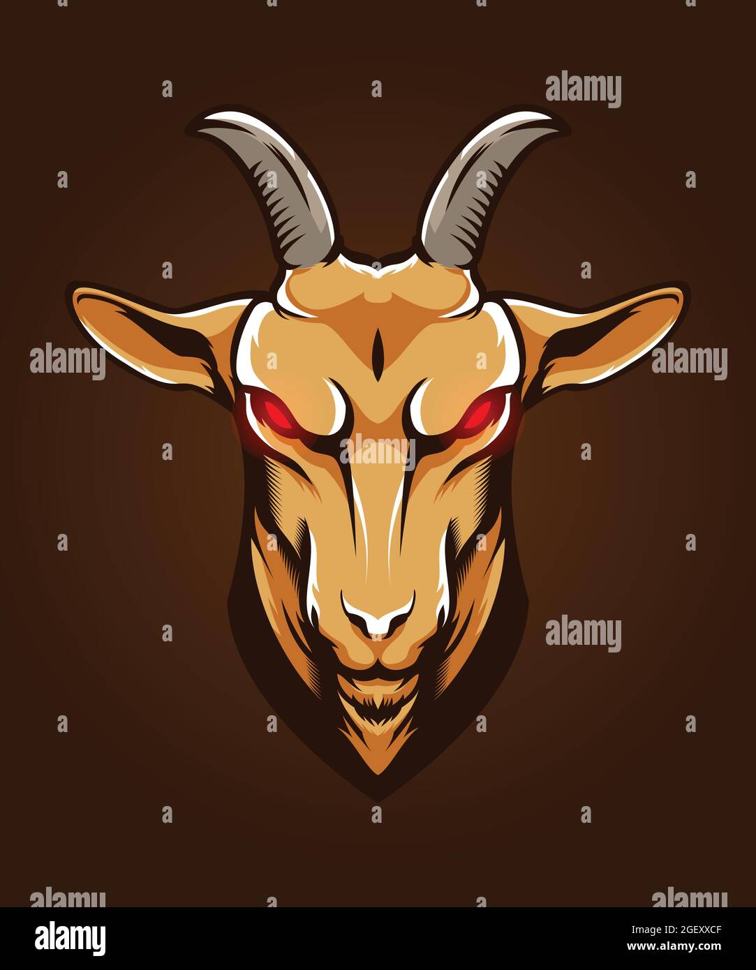 Goat head with red eyes in vector style Stock Vector Image & Art - Alamy