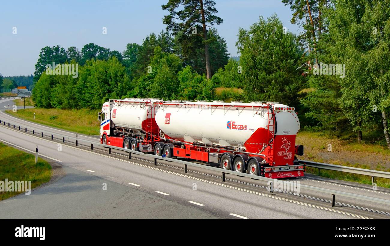 habo, sweden, 14 july 2021, eggens silo truck on the road 195 Stock ...