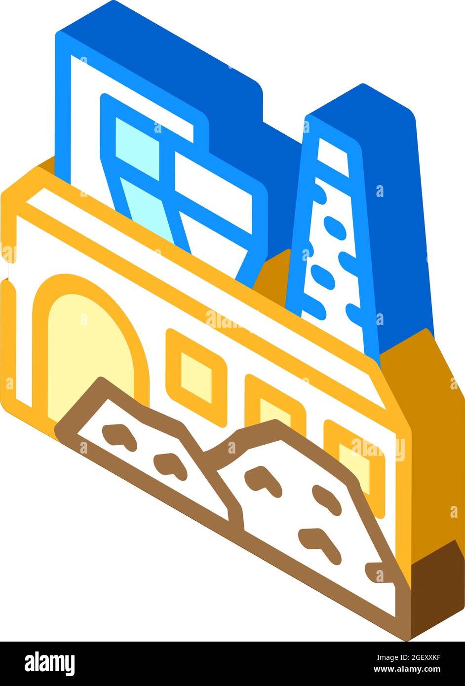industrial processing solid waste isometric icon vector illustration ...