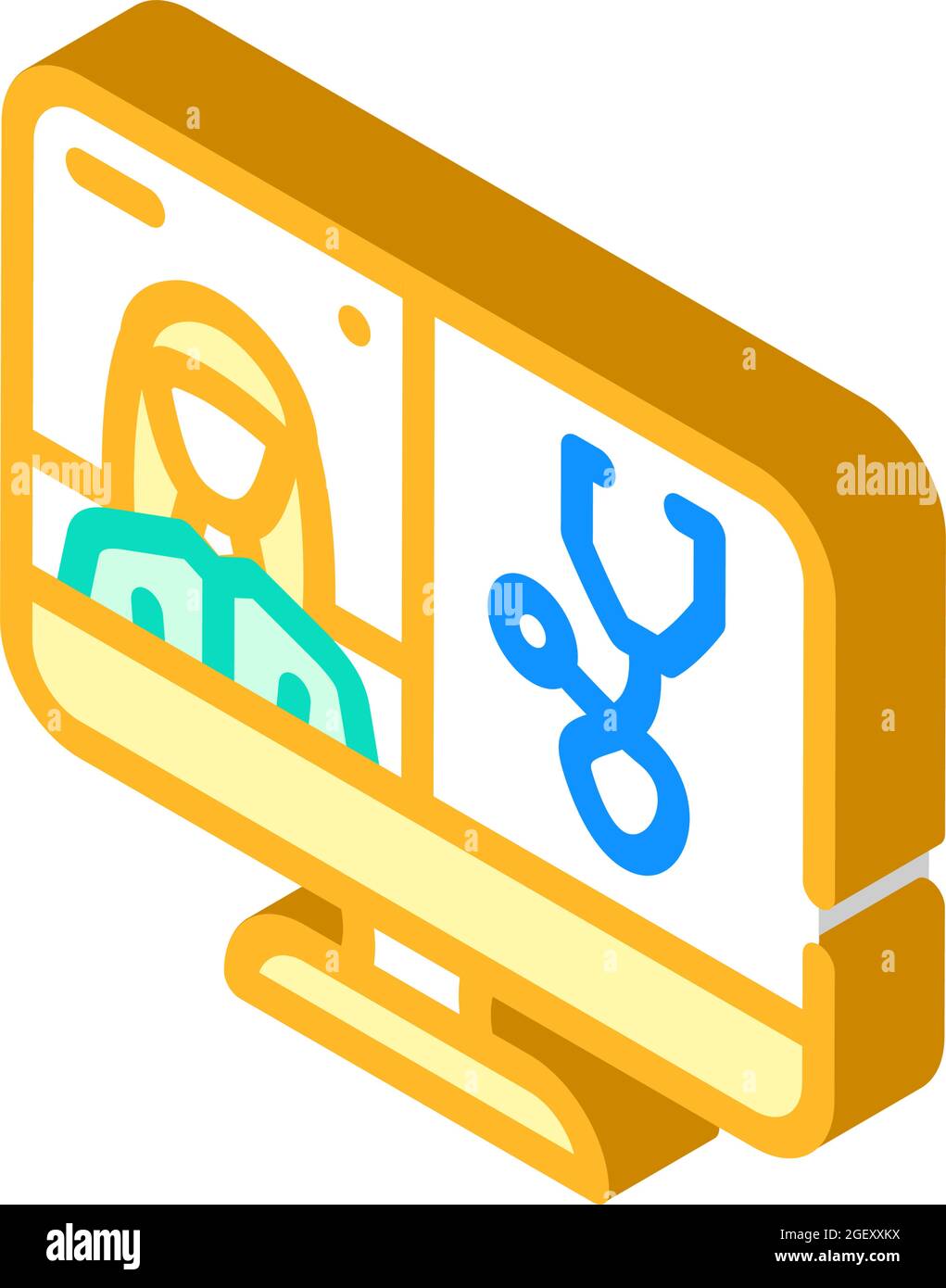 video conference with doctor isometric icon vector illustration Stock ...