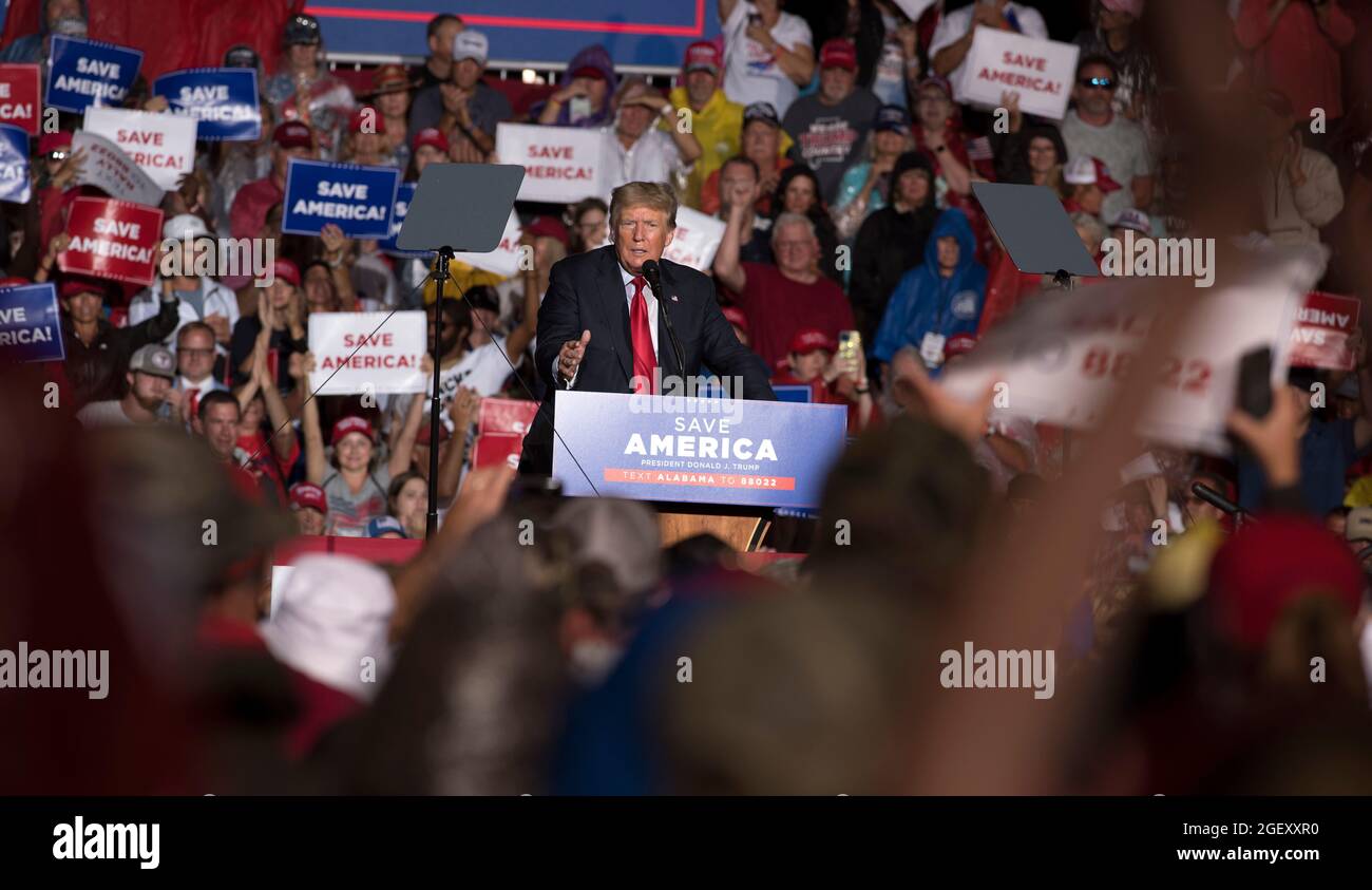 Cullman, Alabama, USA. 21st Aug, 2021. Former President Donald Trump ...