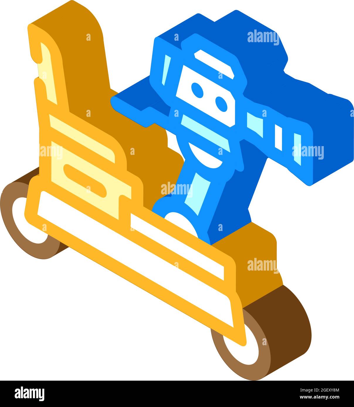 operator cart with video camera isometric icon vector illustration ...