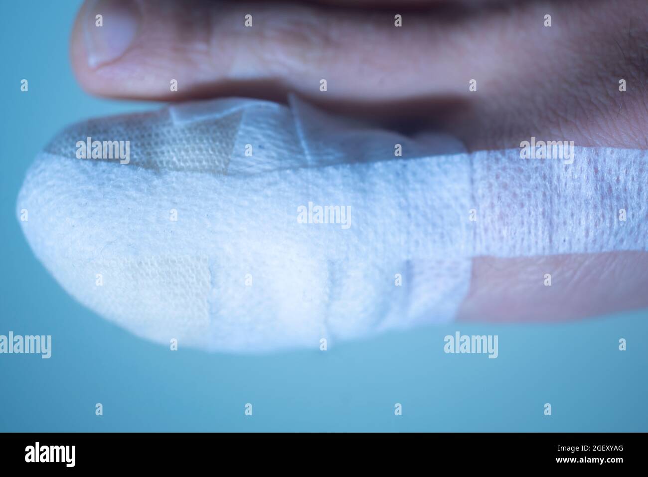 Foot big toe bandage injured feet in medical clinic hospital center ...