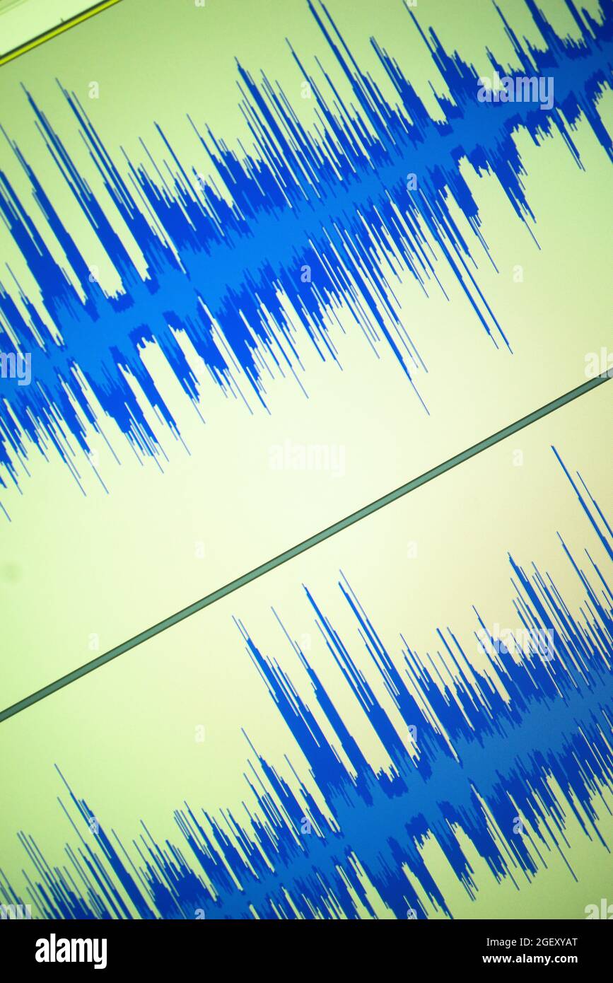 Voiceover studio voice actor dialogue recording audio sound wave on ...