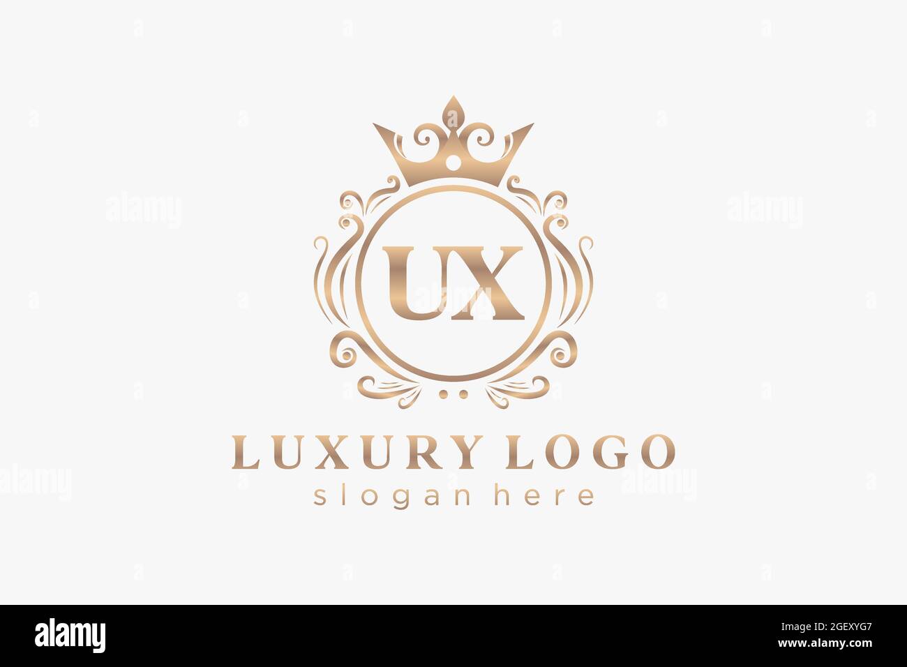 UX Letter Royal Luxury Logo template in vector art for Restaurant ...