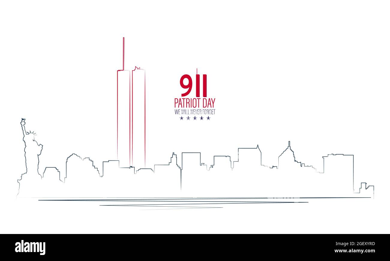 Vector illustration of Patriot Day 911 anniversary. USA Patriot Day ...
