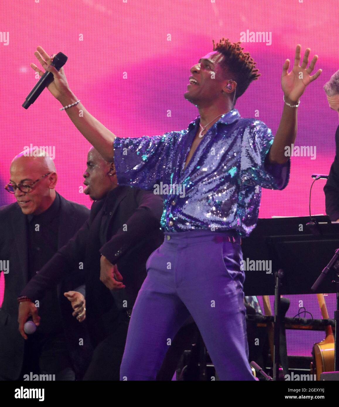 August 21, 2021, New York, New York, USA: JON BATISTE performs during ...