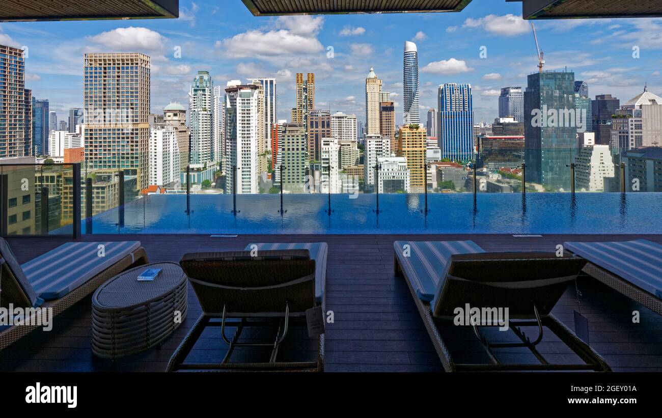 Infinity Edge Pool, Hotel Indigo, Wireless Road, Bangkok Stock Photo ...