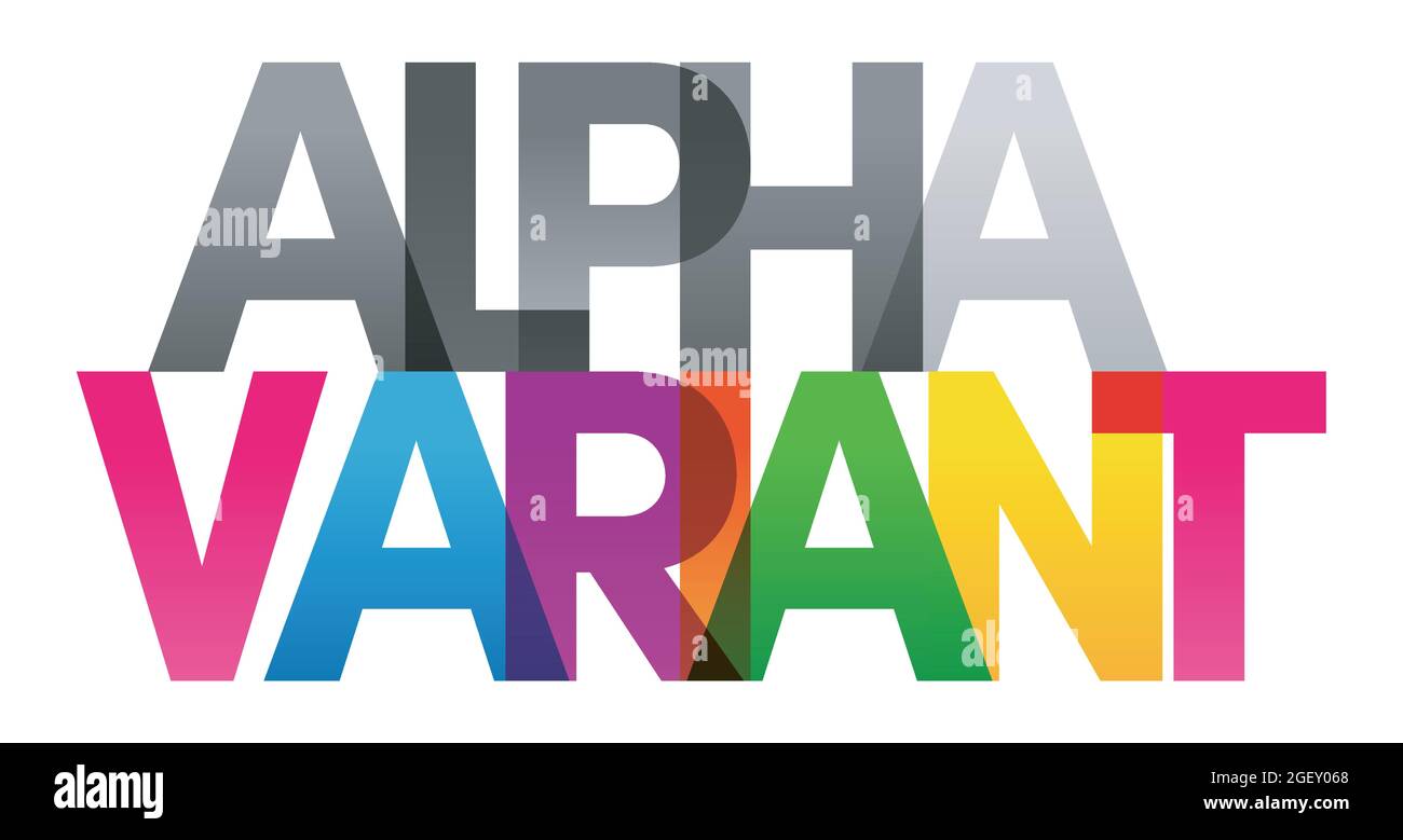 ALPHA VARIANT Colored Vector banner. Corporate concept. Gradient Text ...