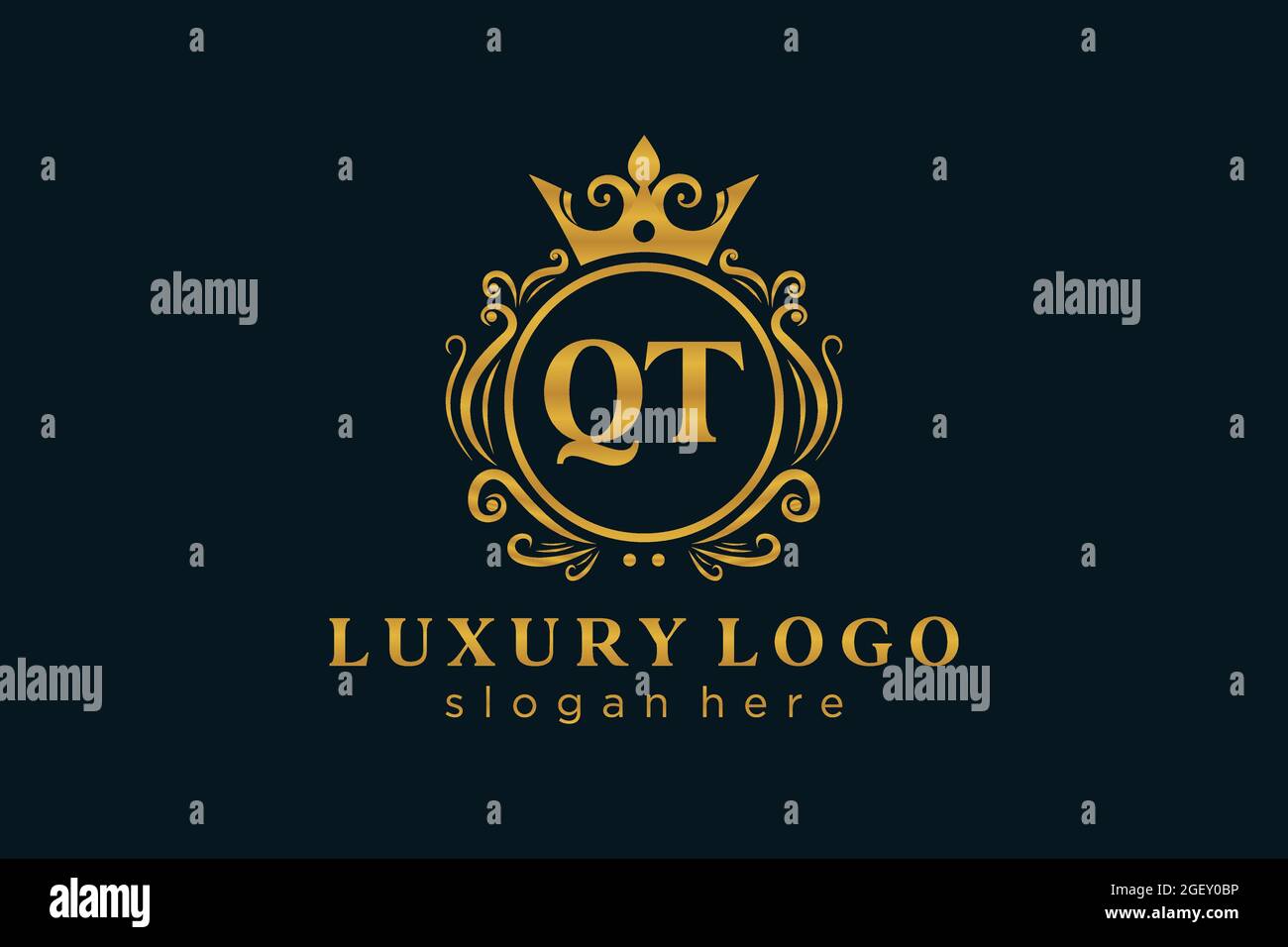 QT Letter Royal Luxury Logo template in vector art for Restaurant ...
