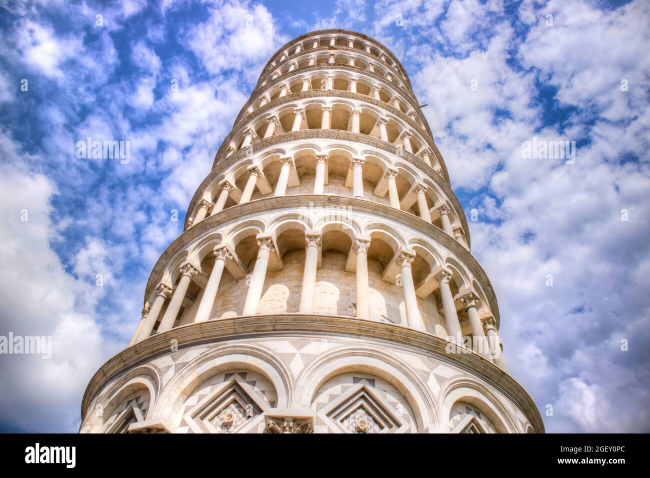 Architectural details of the famous leaning tower of Pisa Stock Photo ...