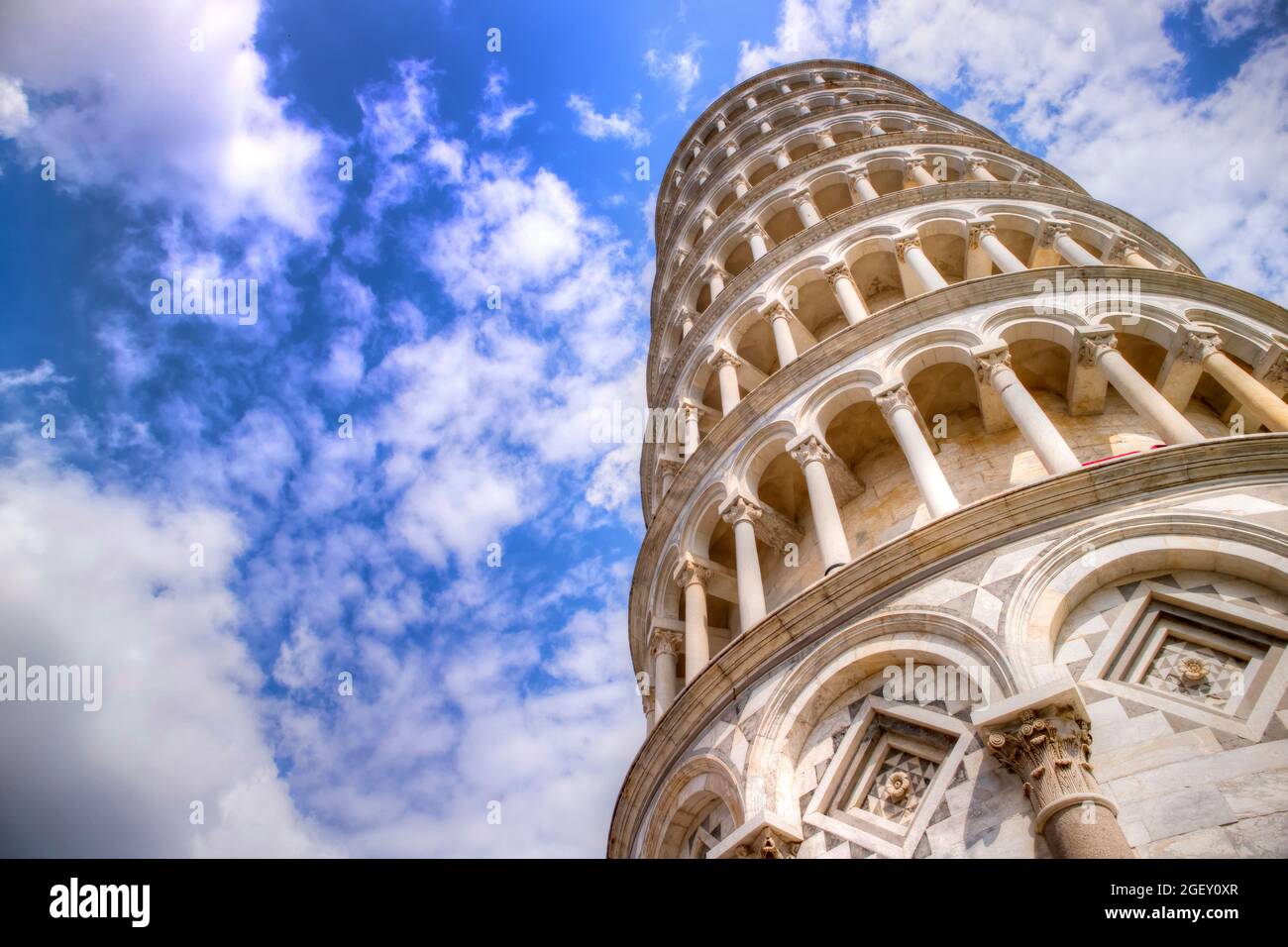 Architectural details of the famous leaning tower of Pisa Stock Photo ...