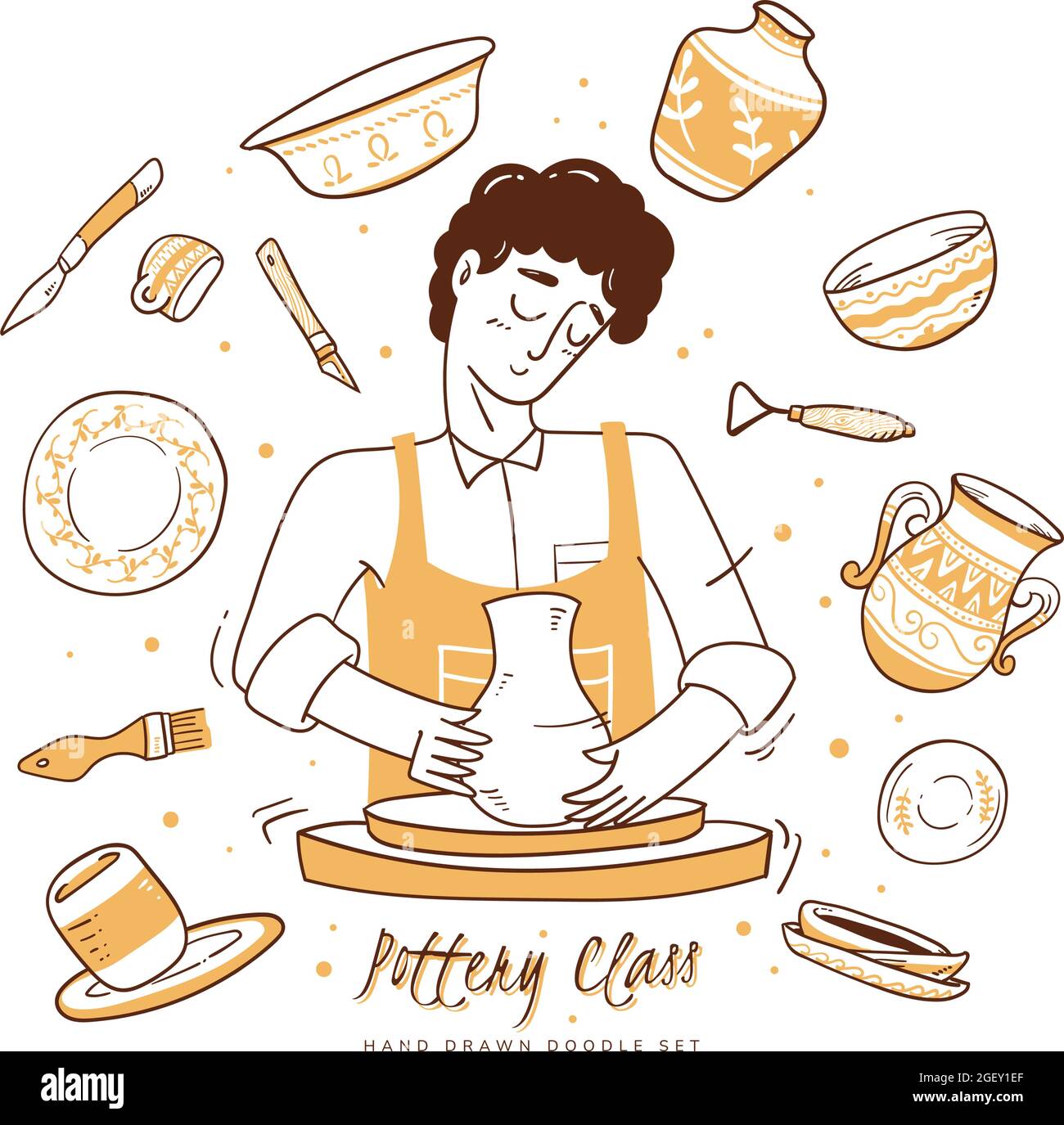 Pottery making process Stock Vector Images - Alamy