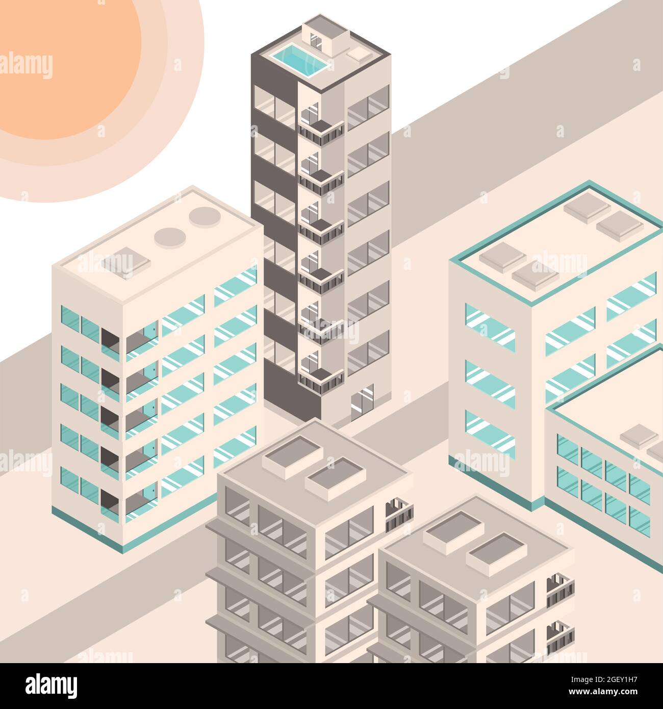 isometric city buildings Stock Vector Image & Art - Alamy