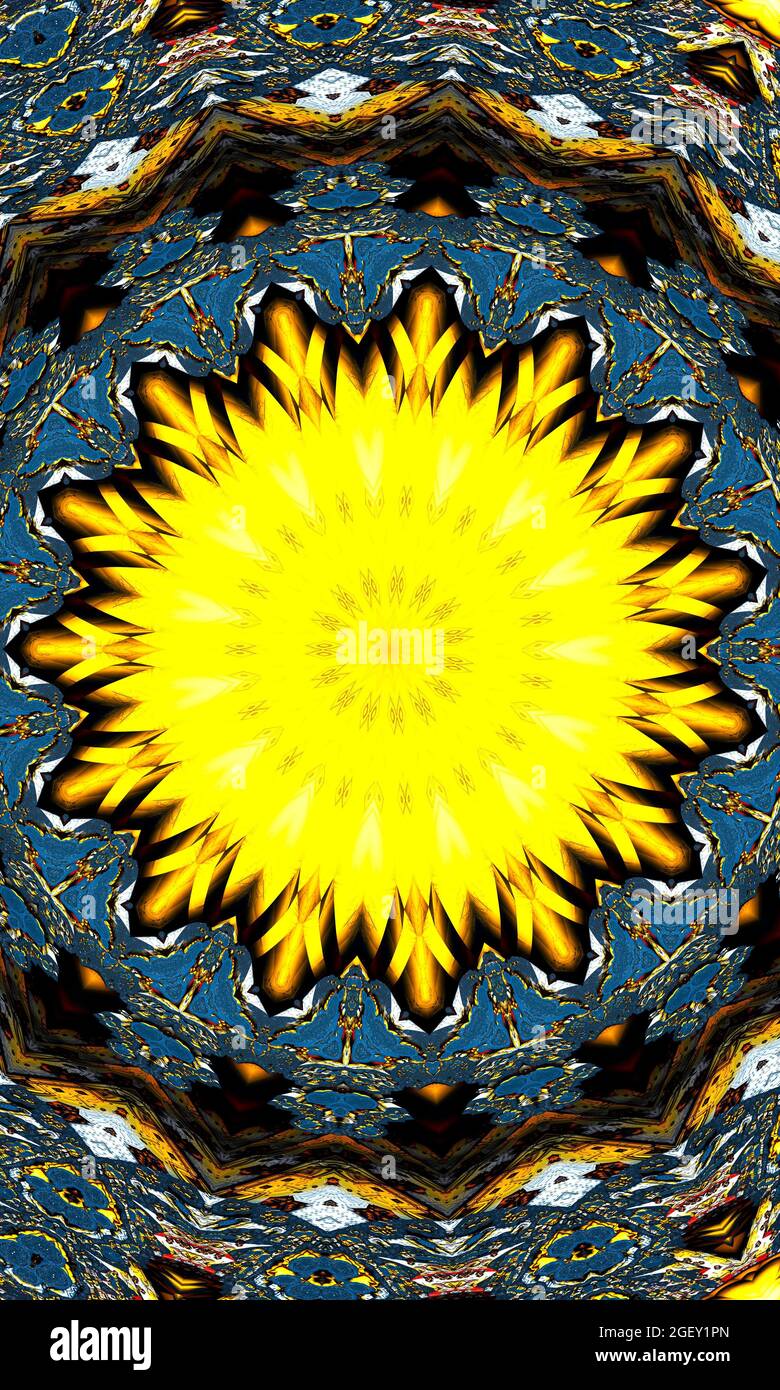 Sulphur yellow kaleidoscope. Seamless background from natural sulphur ...