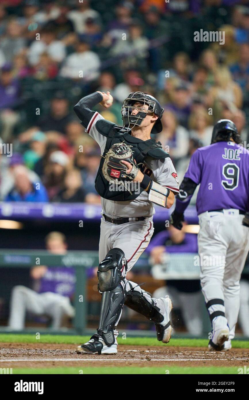 August 21 2021: Arizona catcher Carson Kelly (18) in action during the ...