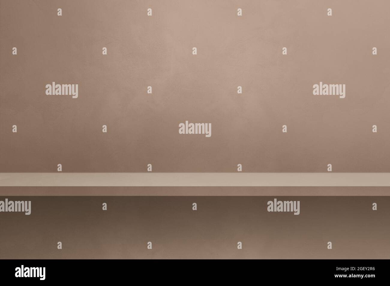 Empty shelf on a beige wall. Background template scene. Horizontal ...