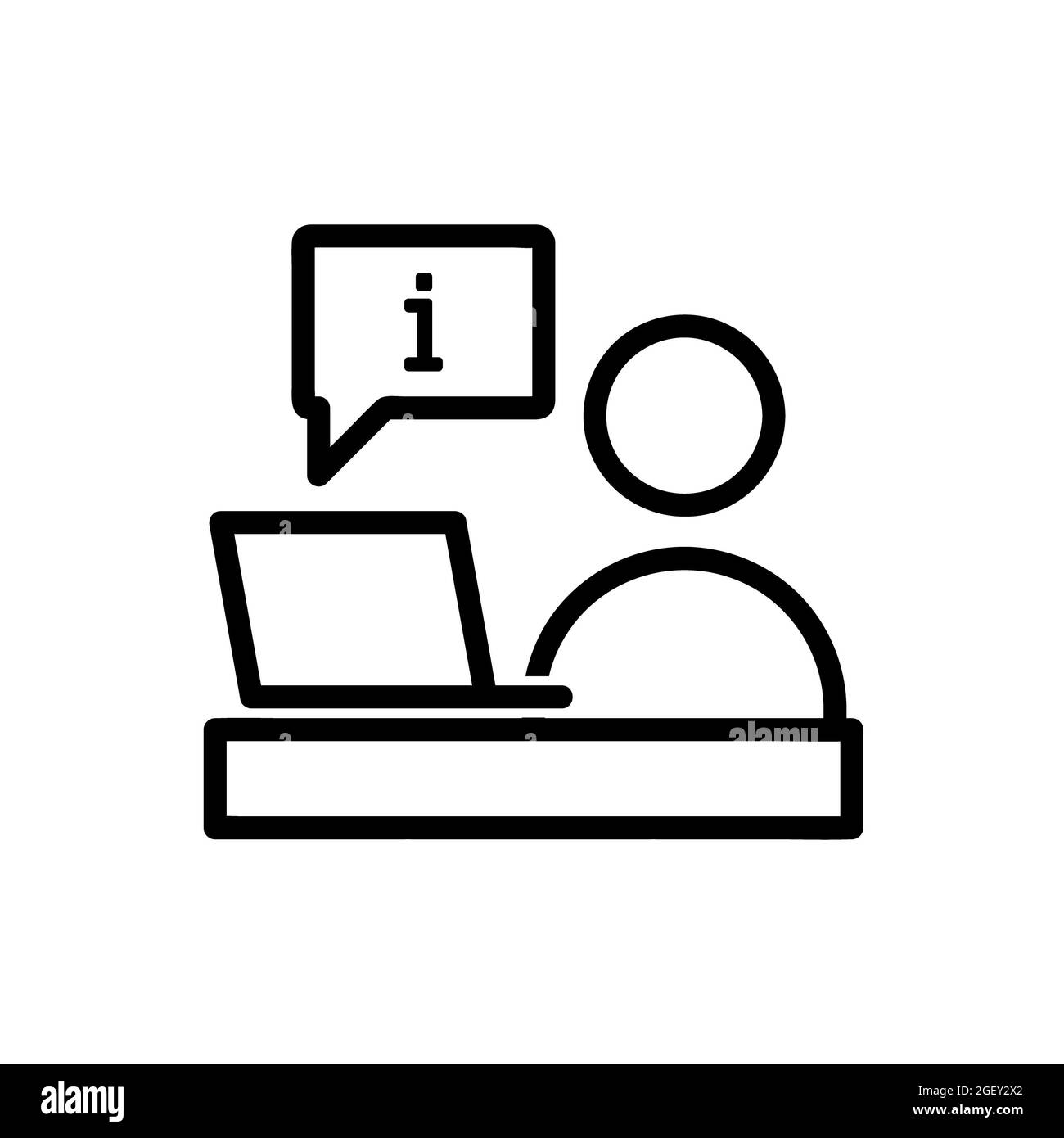 Information icon. Flat pictogram for web. Line stroke. Simple info ...