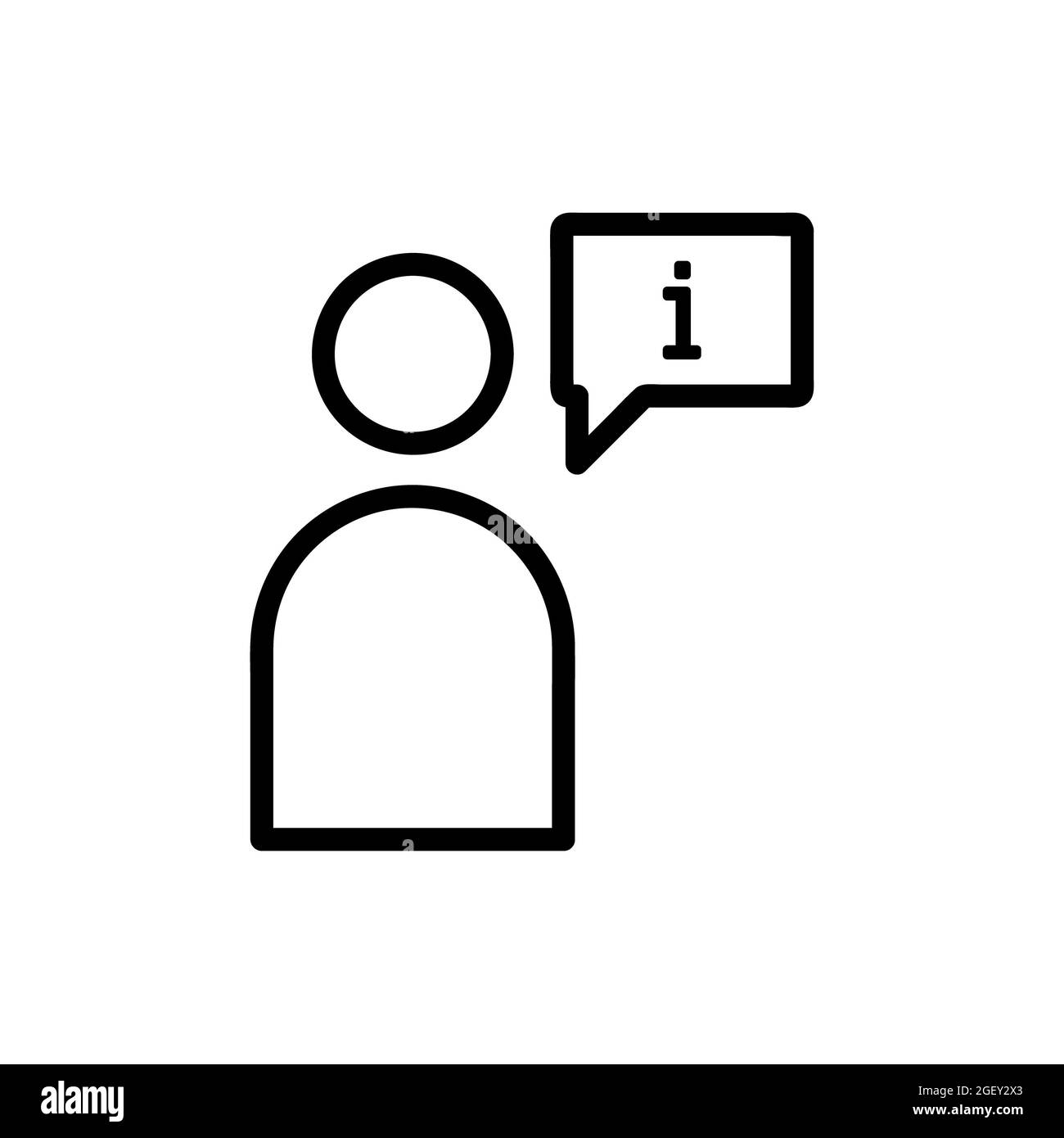 Information icon. Flat pictogram for web. Line stroke. Simple info ...