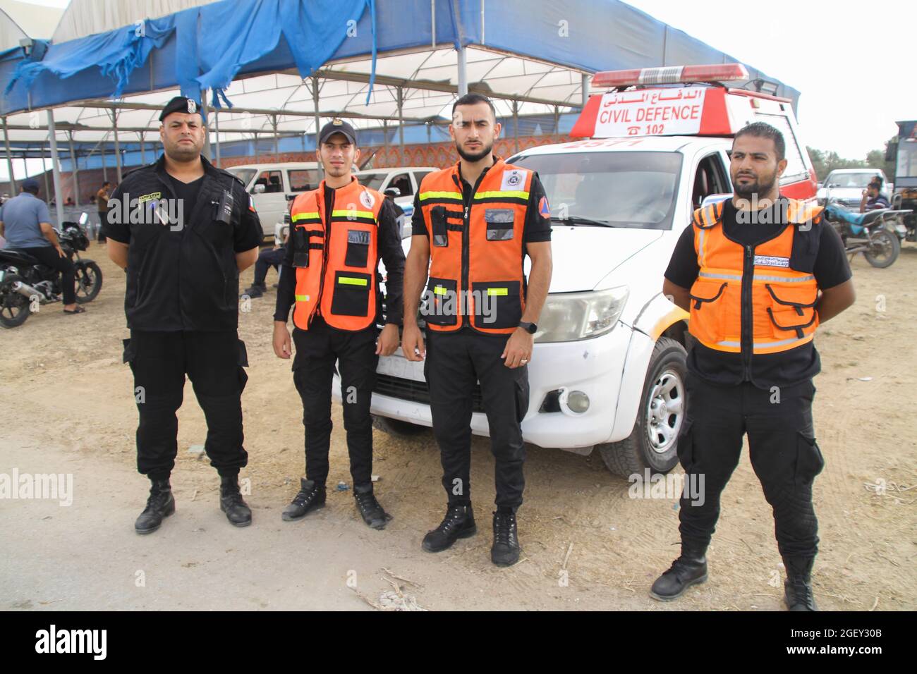 August 21, 2021: Gaza, Palestine. 21 August 2021. Palestinian Ambulance ...
