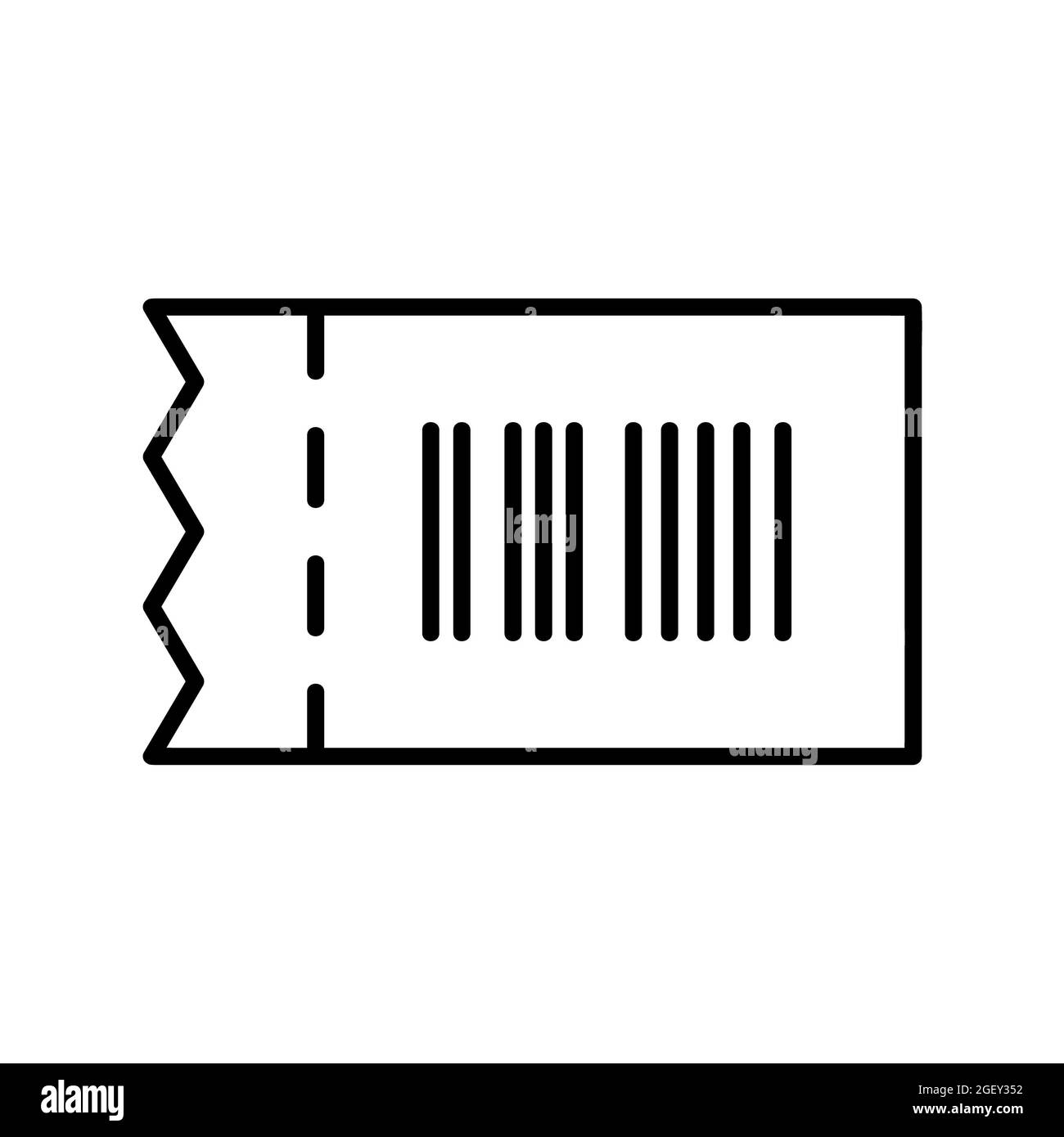 Ticket icon. Flat pictogram for web. Line stroke. Simple symbol ...