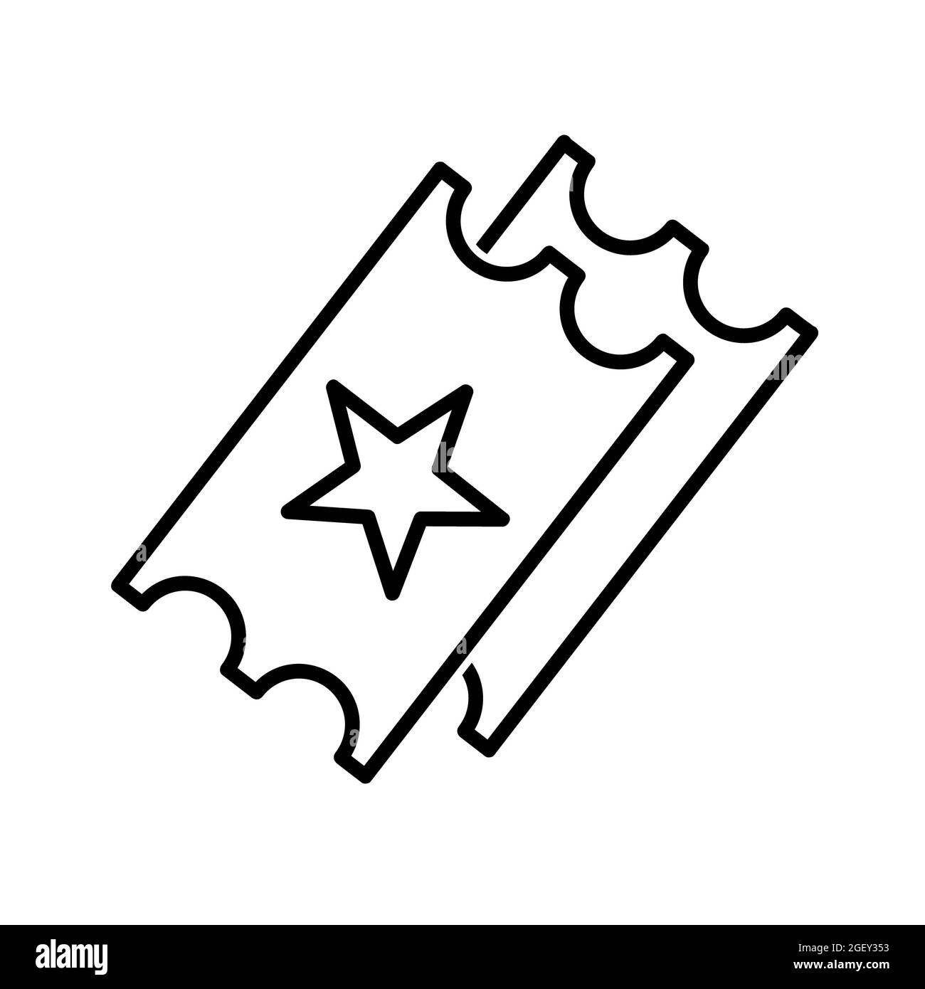 Ticket icon. Flat pictogram for web. Line stroke. Simple symbol ...