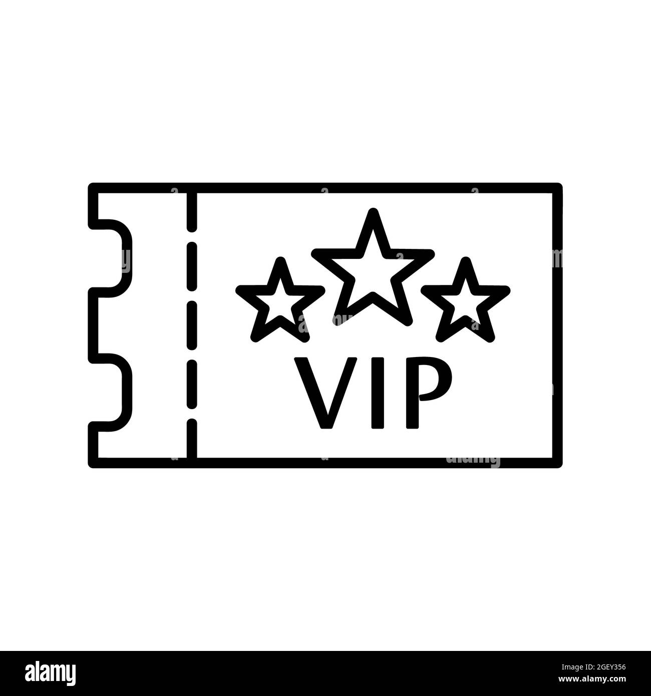 Ticket icon with vip symbol. Flat pictogram for web. Line stroke ...
