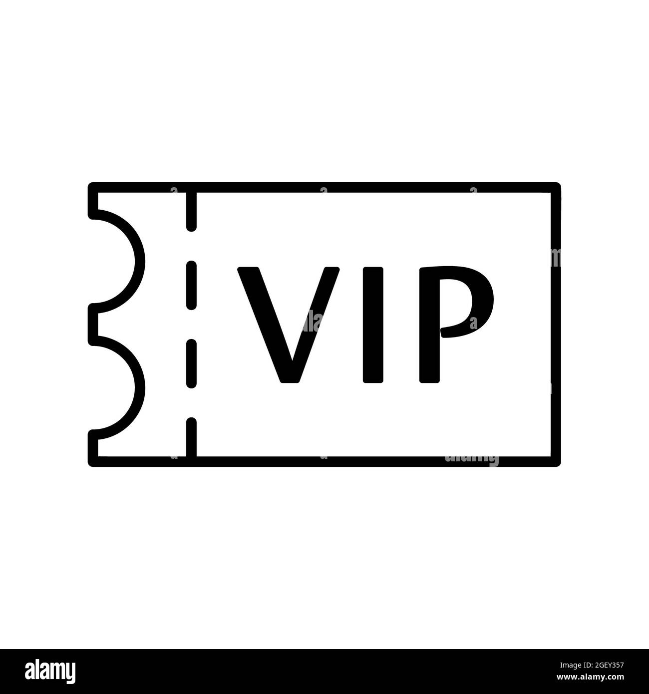 Ticket icon with vip symbol. Flat pictogram for web. Line stroke ...