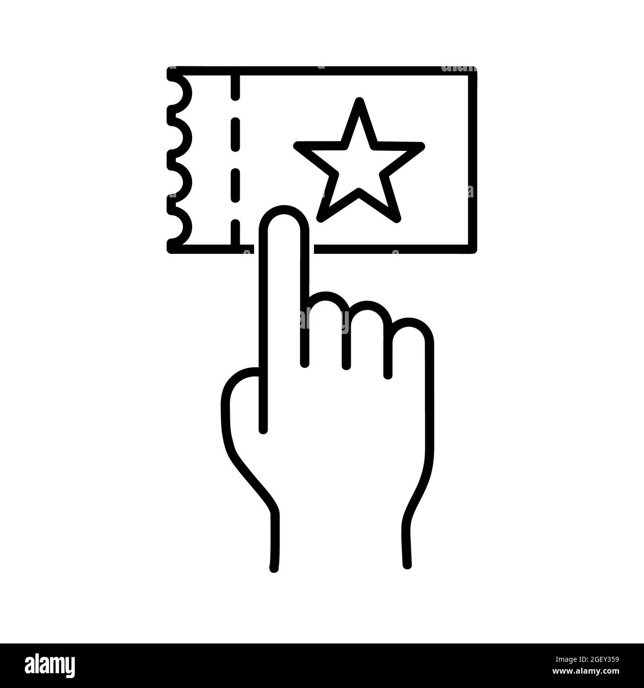 Web ticket icon. Flat pictogram. Line stroke. Simple symbol isolated on ...