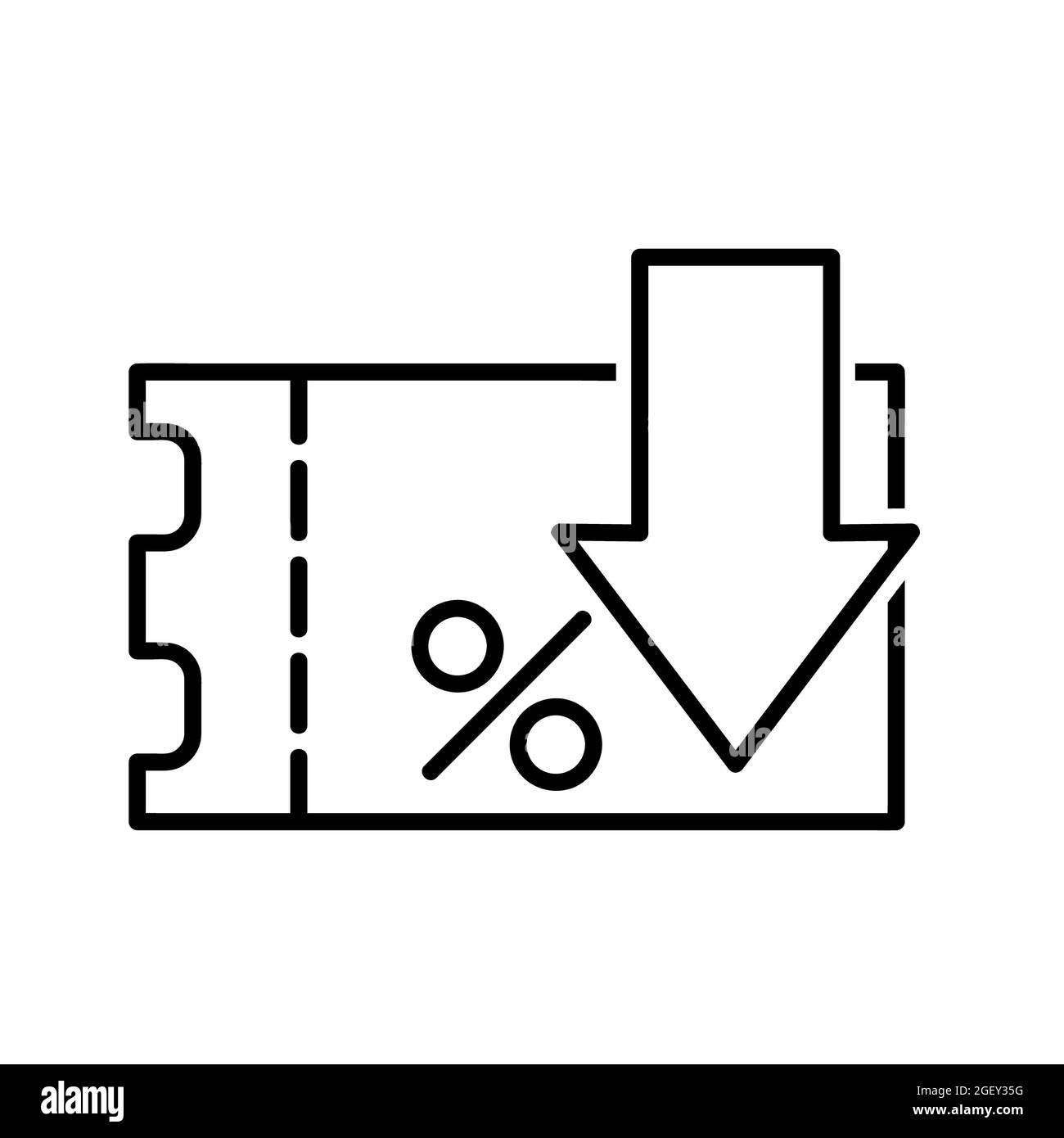 Ticket icon. Flat pictogram for web. Line stroke. Simple symbol ...