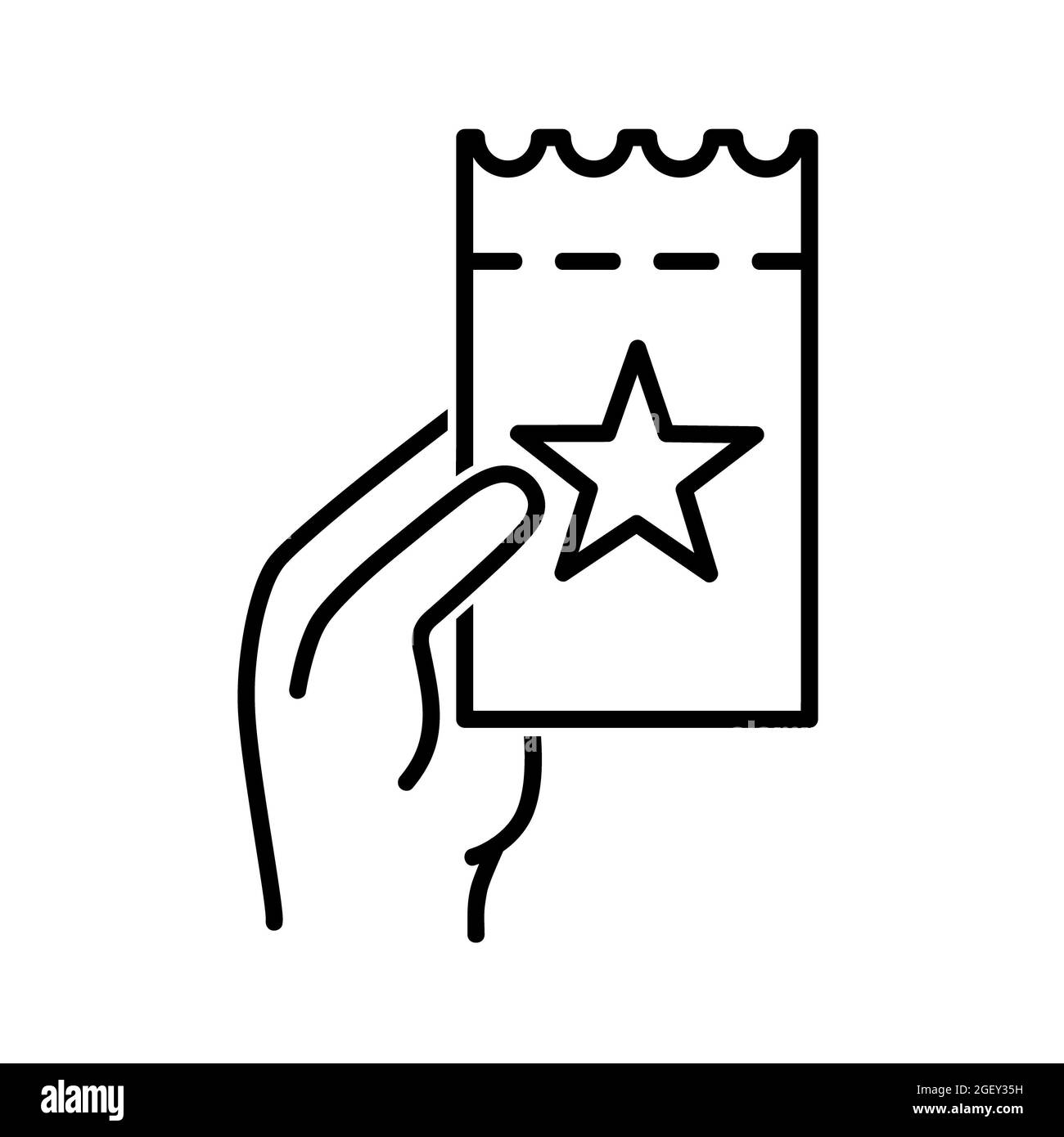 Web ticket icon. Flat pictogram. Line stroke. Simple symbol isolated on ...