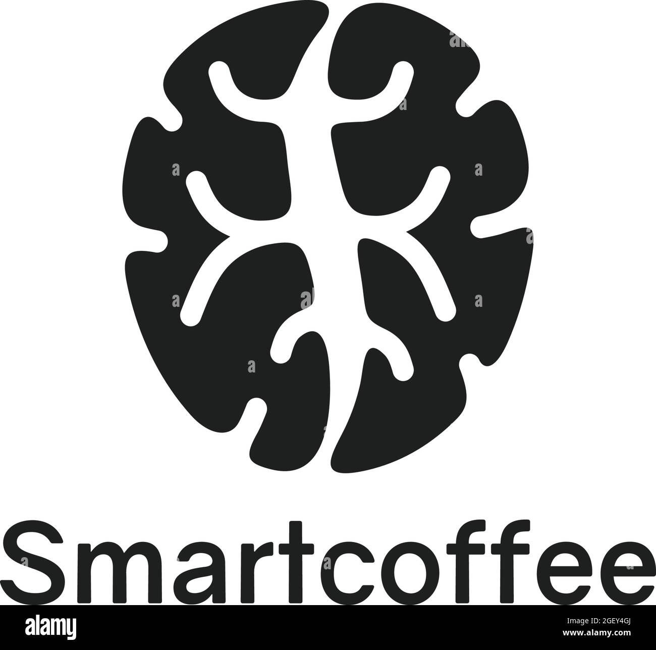 BRAIN MIND COFFEE SMART ABSTRACT LOGO DESIGN VECTOR WITH MONOGRAM COLOR ...