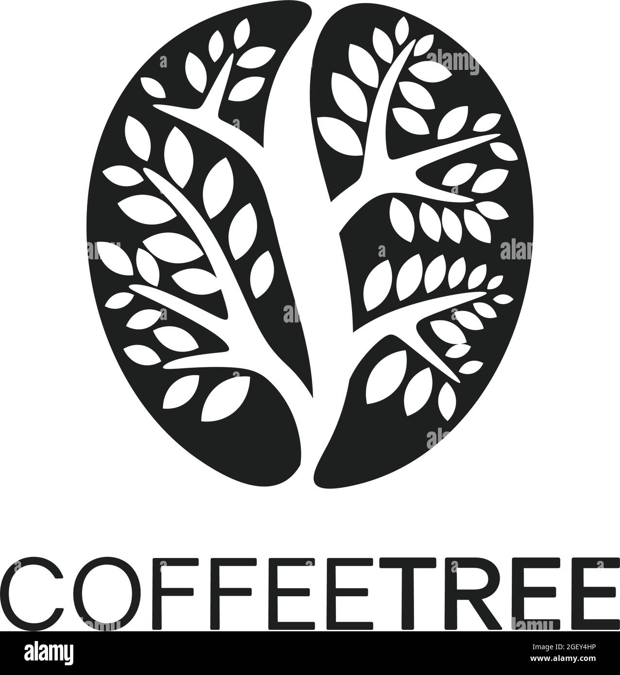 COFFEE TREE LOGO DESIGN IDEA VECTOR MONOGRAM BLACK AND WHITE COLOR Stock Vector Image & Art - Alamy