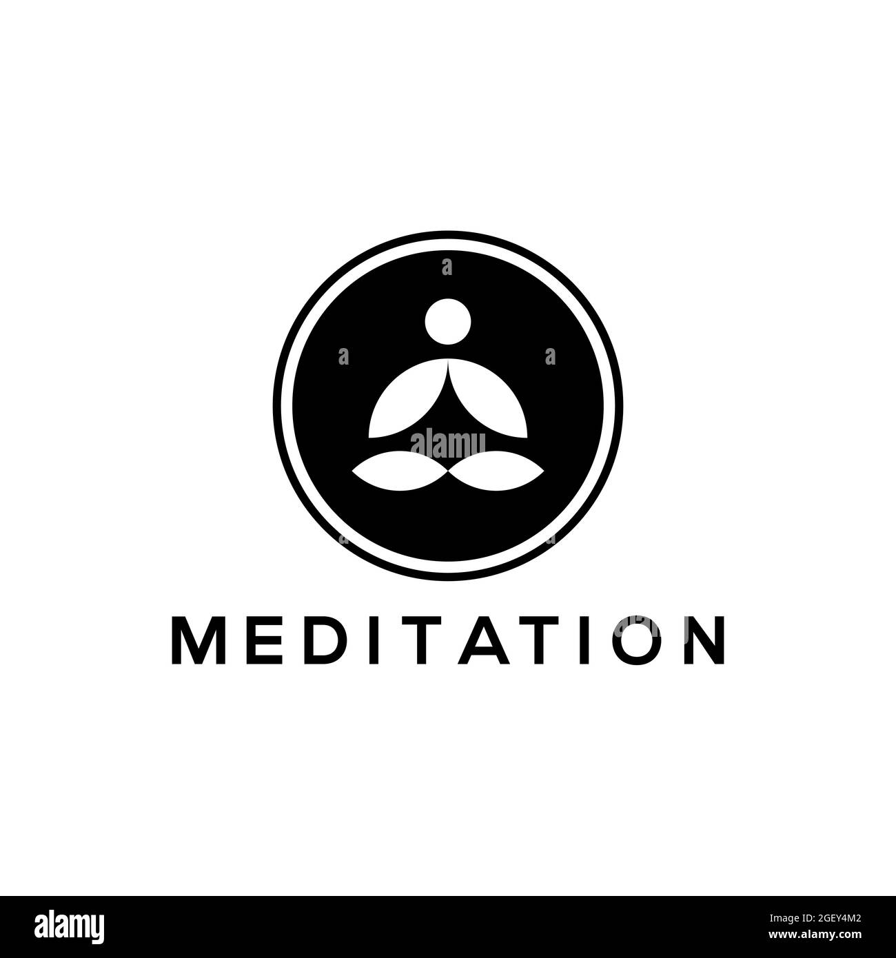MEDITATION THERAPY LOGO DESIGN VECTOR. MEDITATION TEMPLATE WITH LEAF ...