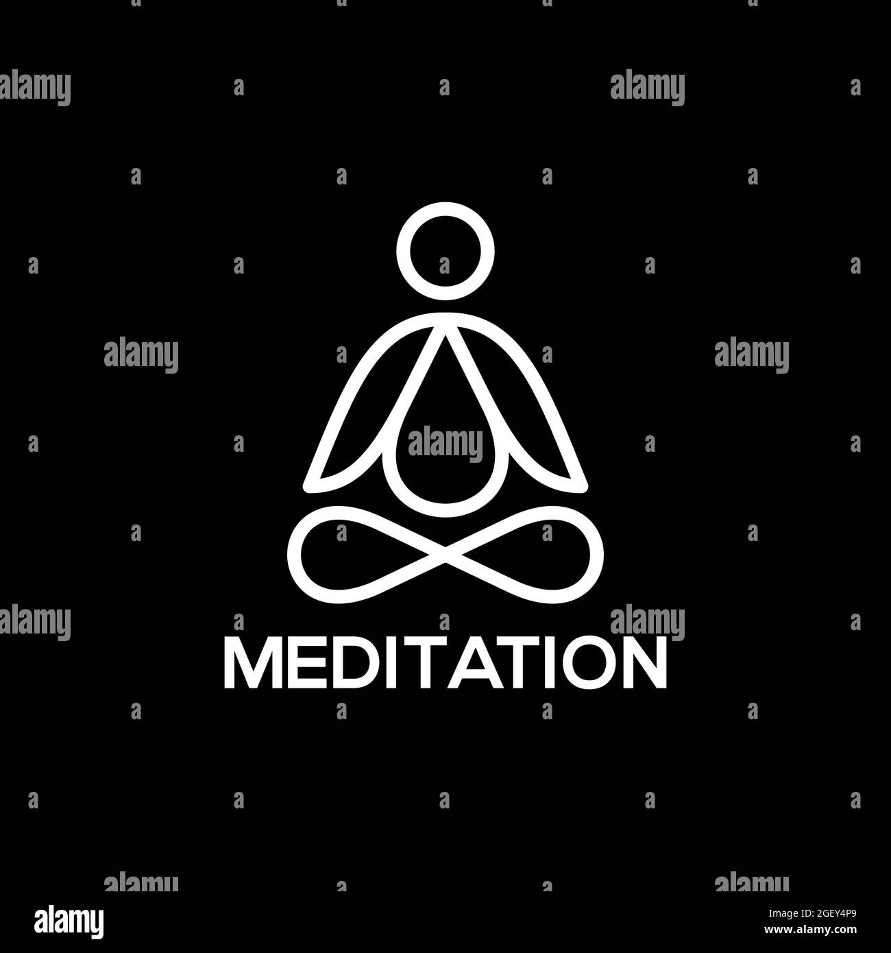 MEDITATION THERAPY LOGO DESIGN VECTOR. MEDITATION TEMPLATE WITH LEAF ...