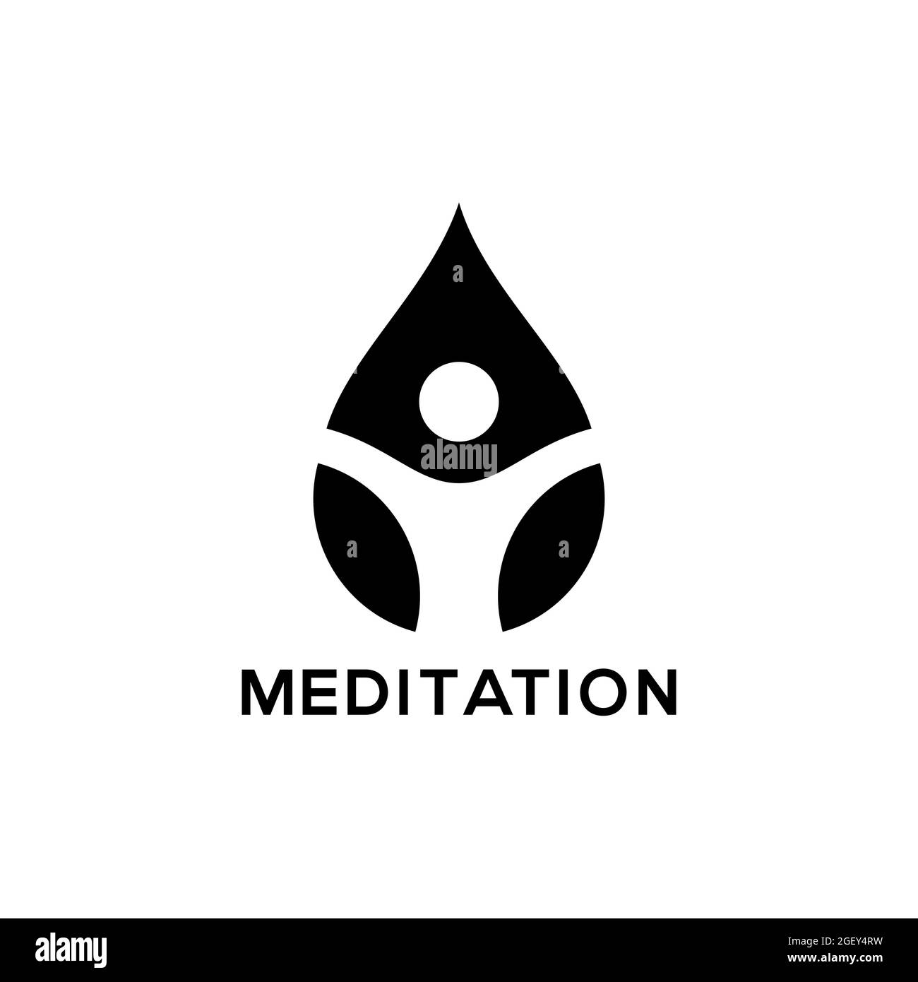 MEDITATION THERAPY LOGO DESIGN VECTOR. MEDITATION TEMPLATE WITH LEAF ...