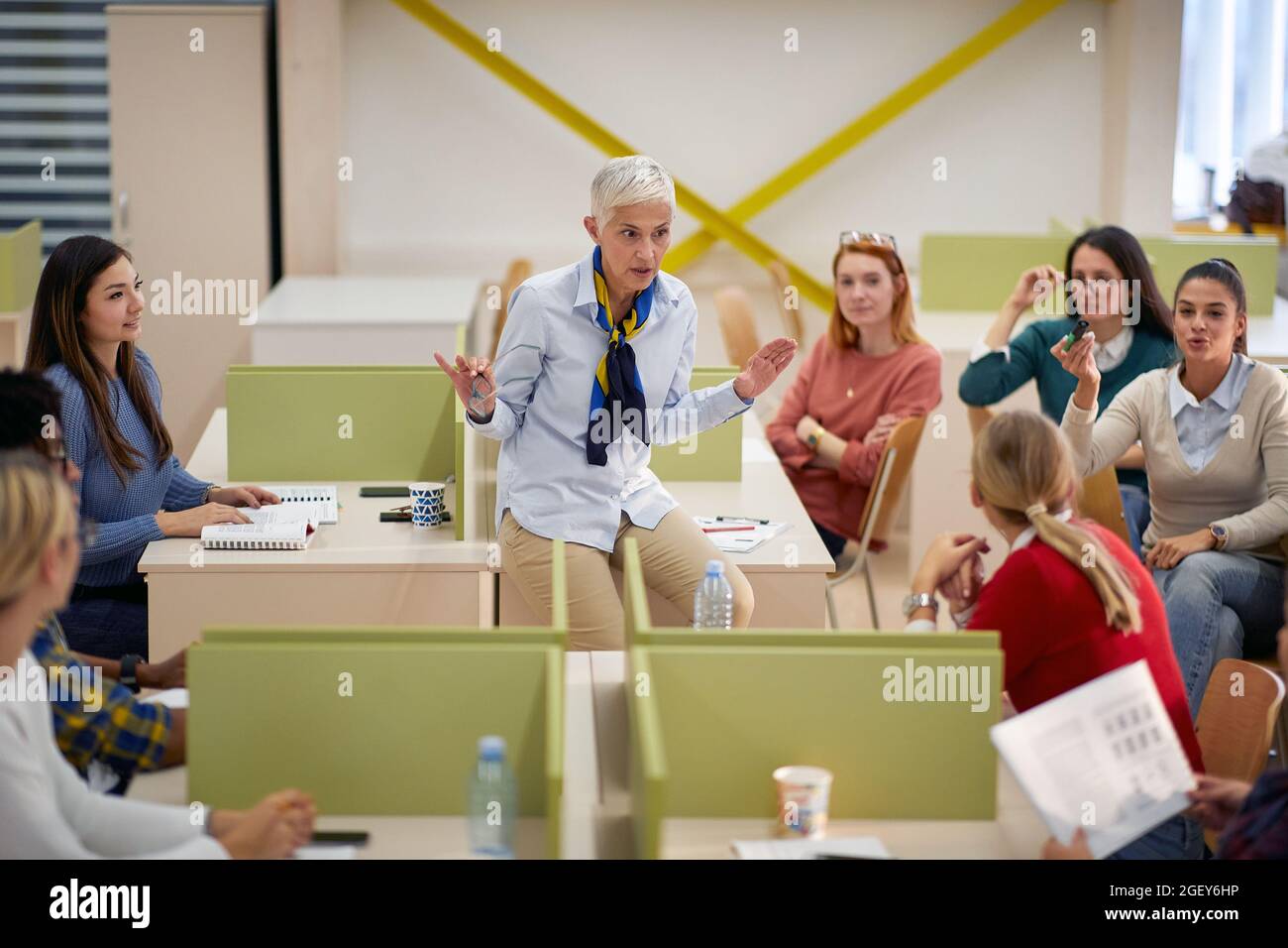 Students in the classroom at the university learning a new lesson ...