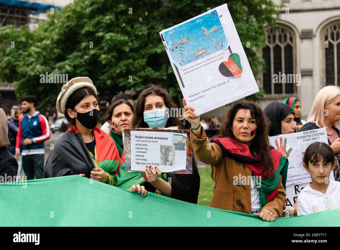 London, UK. 21 August 2021. Protest in support of Afghan people in ...