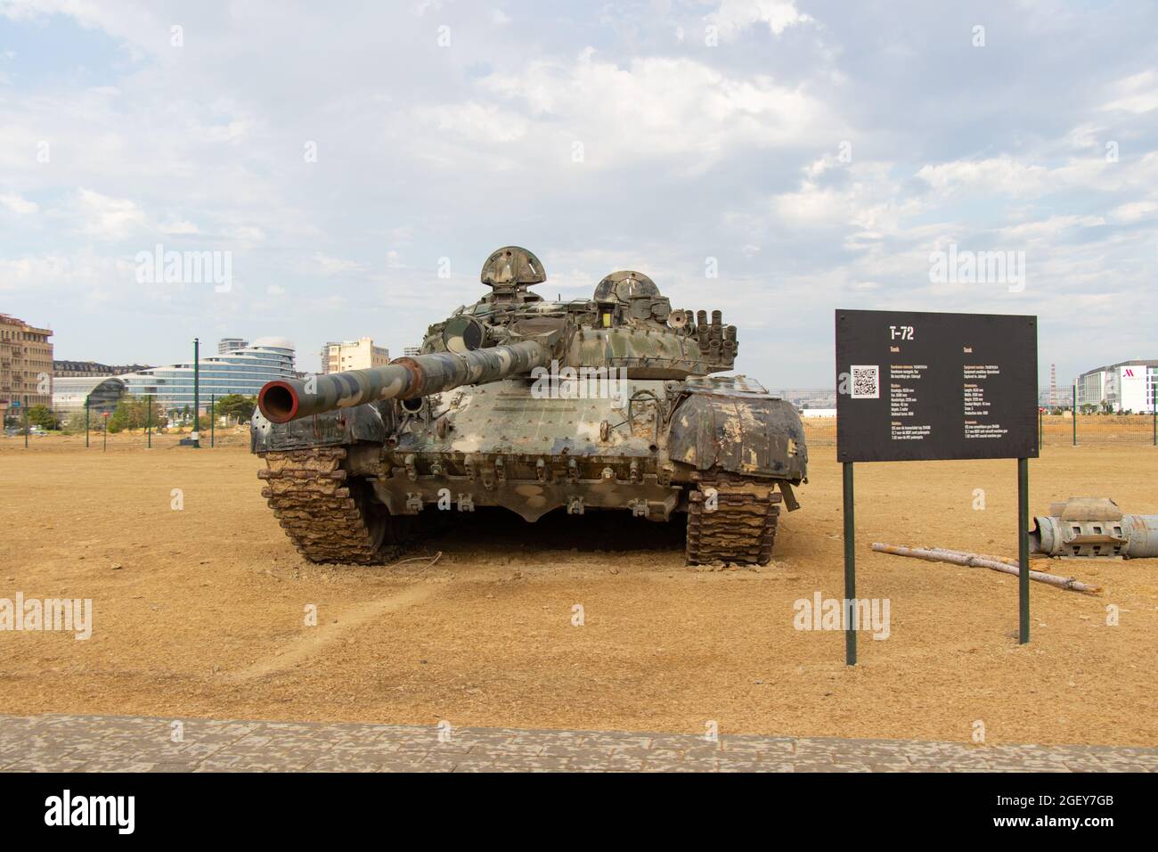 Armenian captured tank T-72 exhibited in The Military Trophies Park of ...