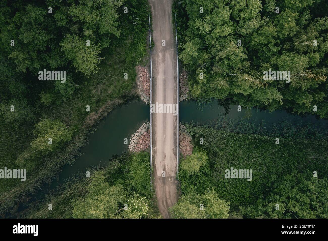 View from above on motorway bridge over the river Stock Photo - Alamy