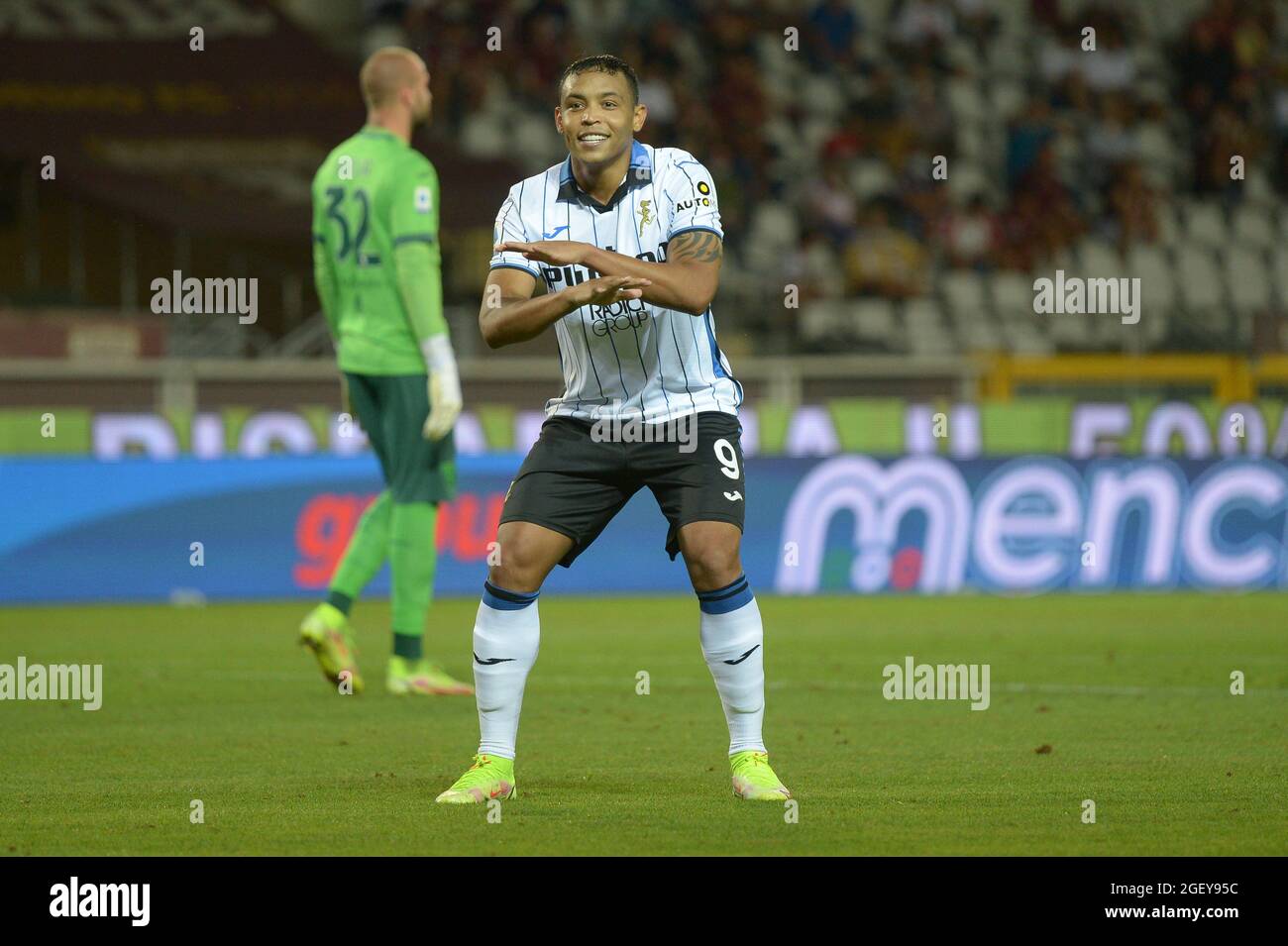 Luis Muriel of Atalanta BC celebrates during the Serie A match between Torino FC and Atlanta BC. Atalanta BC won 1 3 over Torino FC Stock Photo Alamy