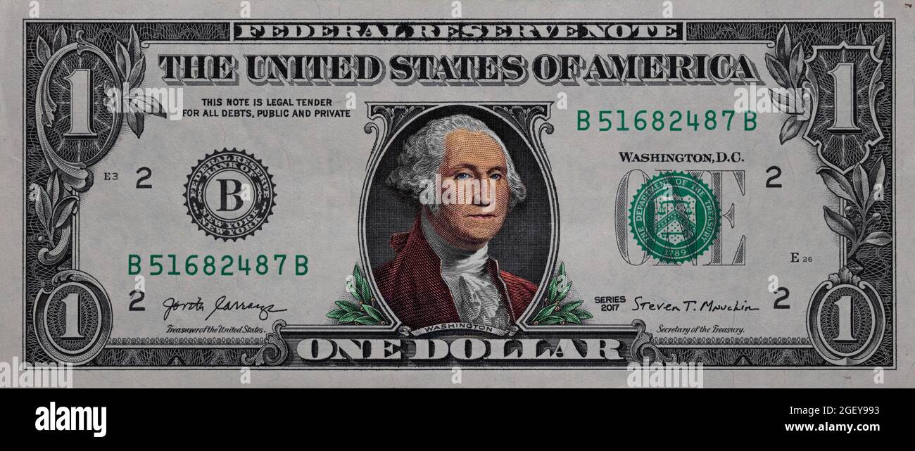 Colorized front side of 1 dollar Banknote for design purpose Stock ...