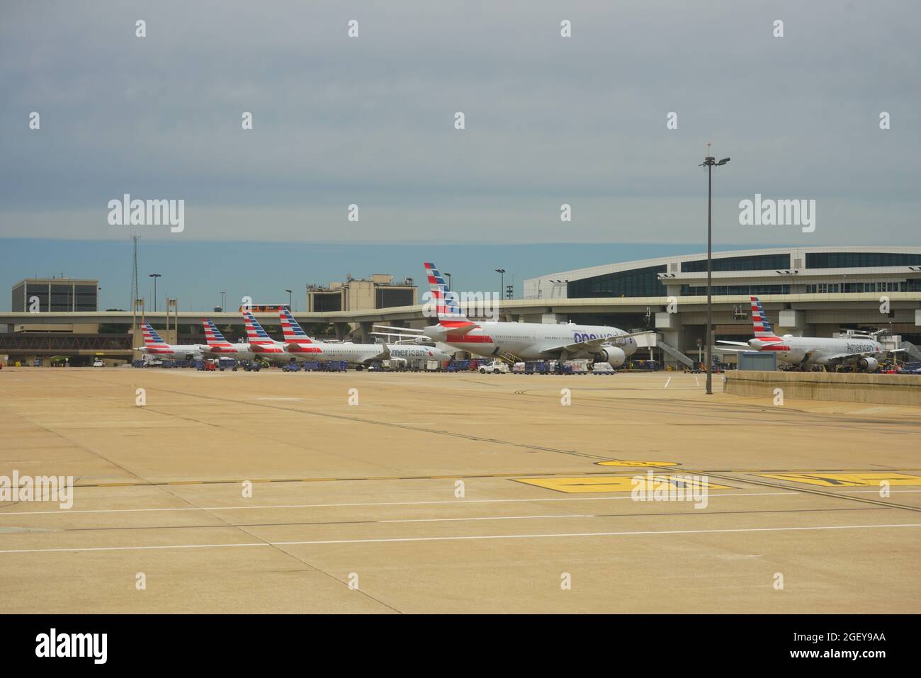 DALLAS, TX -17 MAY 2021- View of airplanes from American Airlines (AA ...