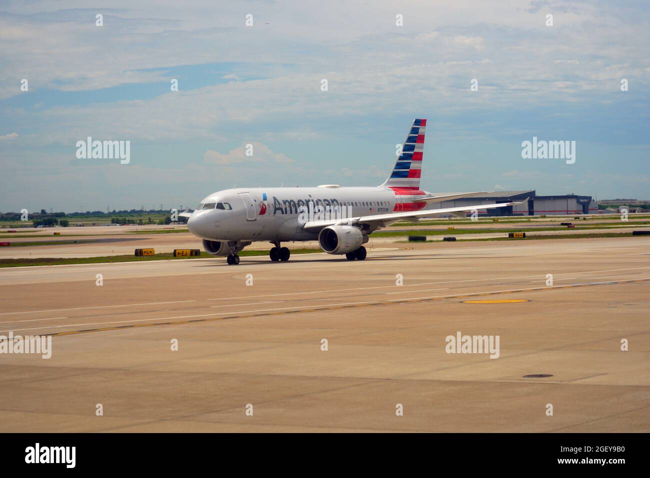 DALLAS, TX -17 MAY 2021- View of airplanes from American Airlines (AA ...