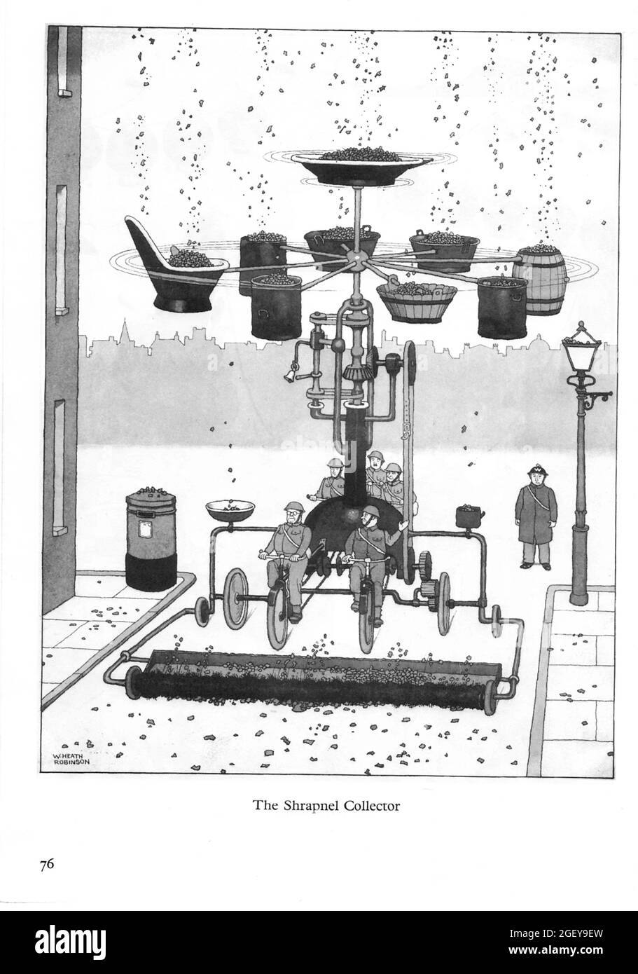 Page from William Heath Robinson (1872-1944) Inventions: The Shrapnel ...